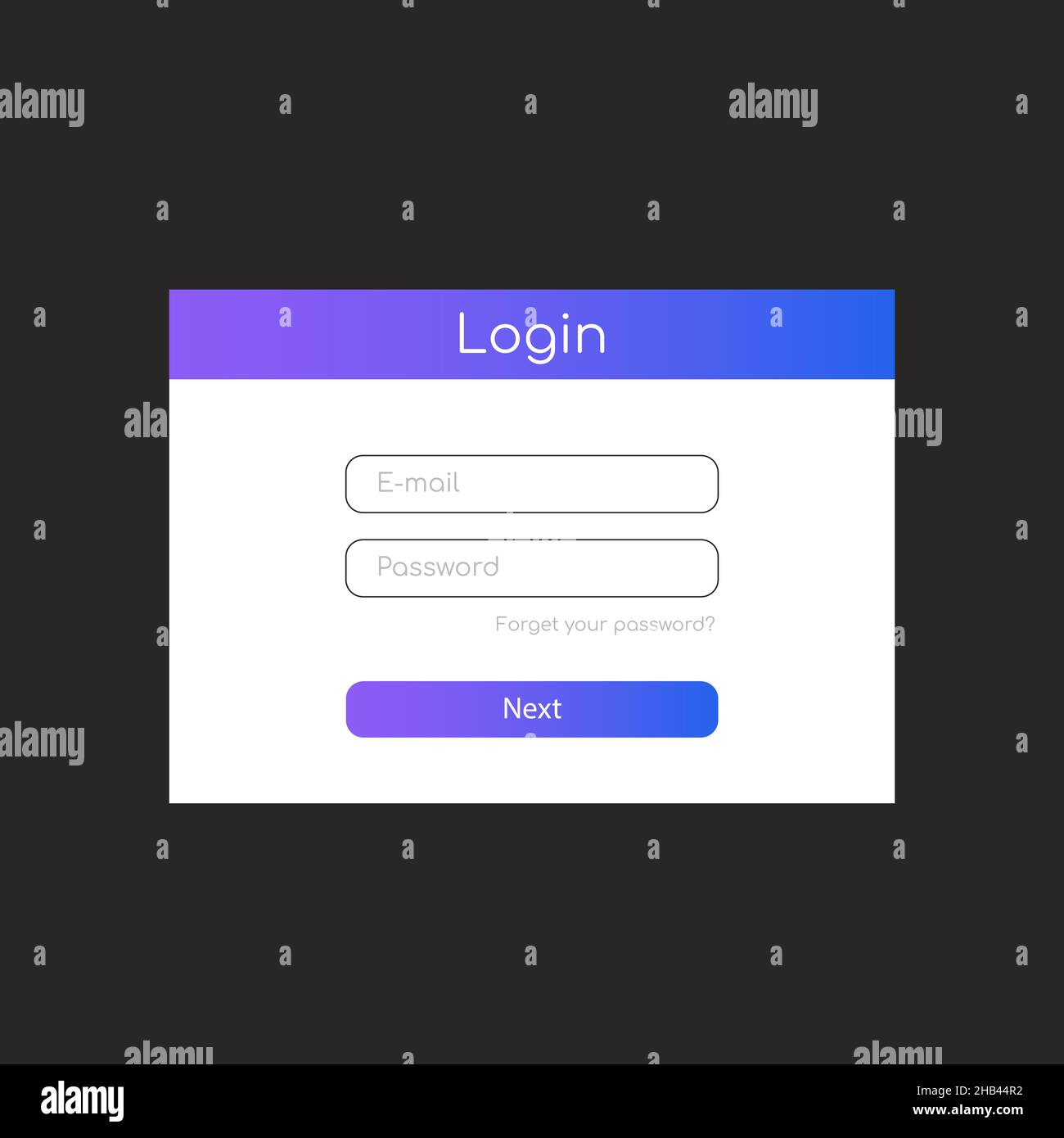 The login form for the website. The user interface template. Vector ...