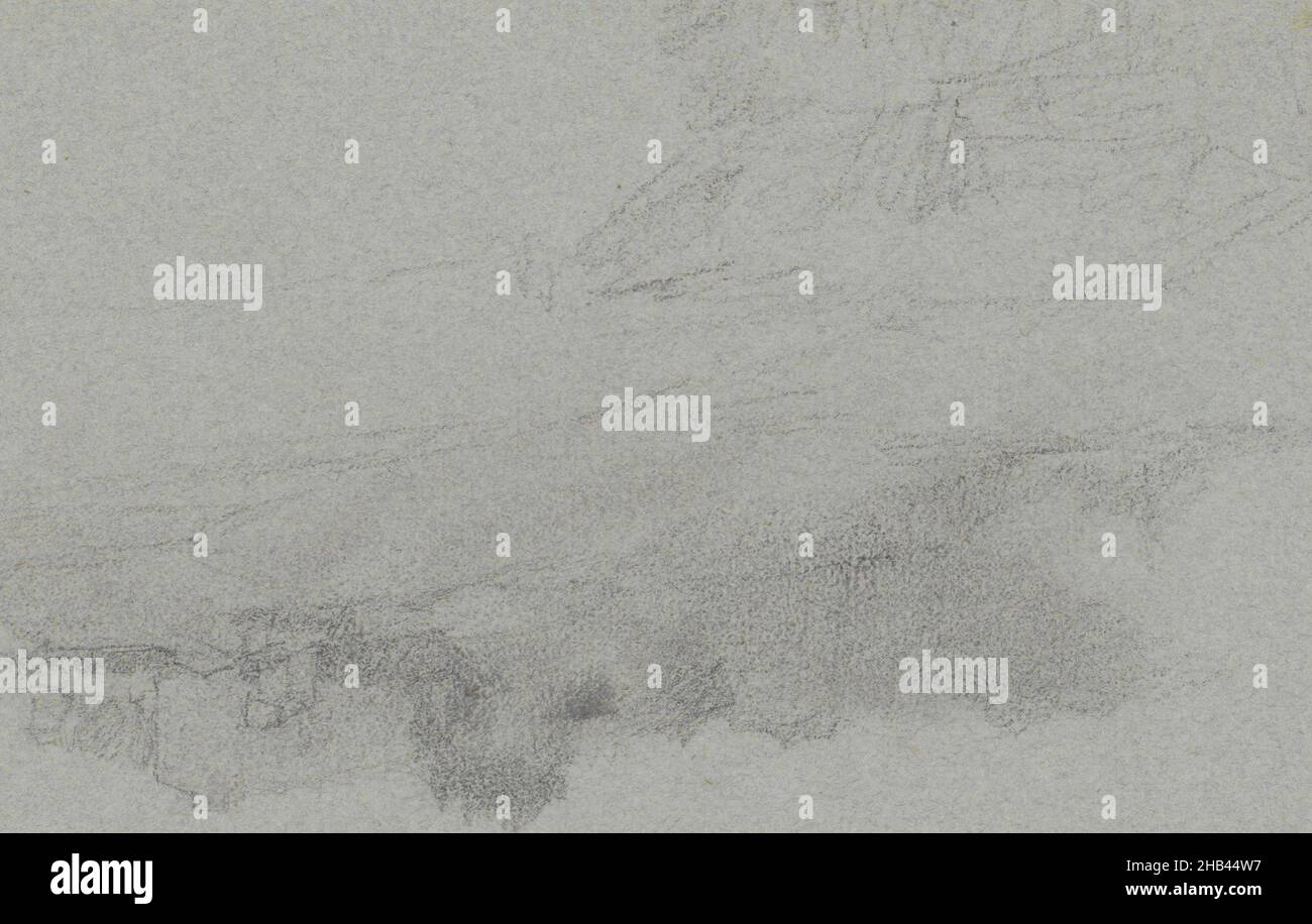 Sheet 27 verso from a sketchbook with 35 pages, Landscape with houses ...