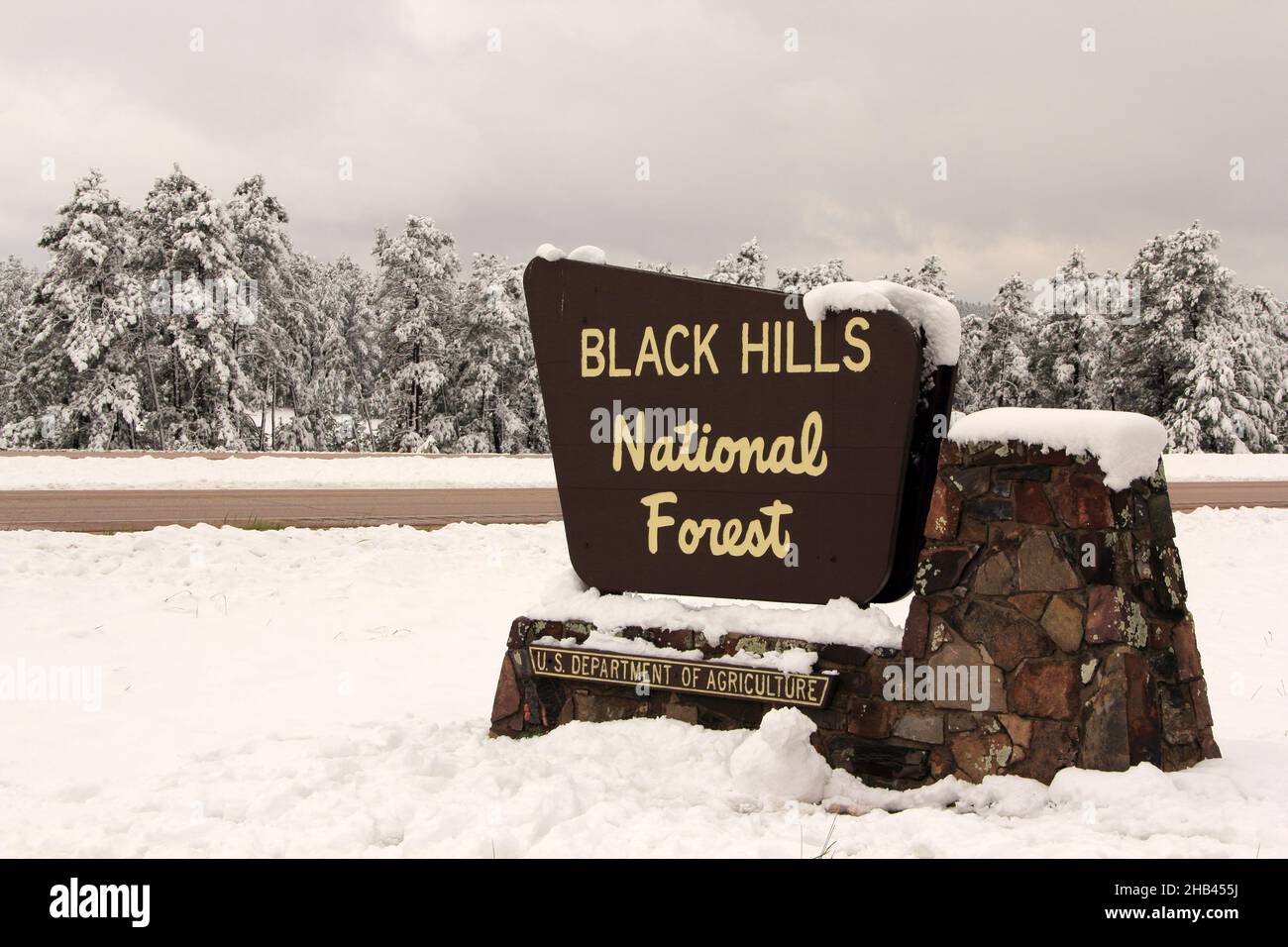 A sign marks an access point to the Black Hills National Forest in the ...