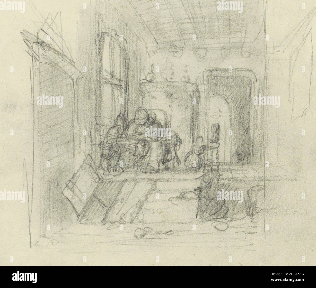 Drawing in a frame. Possibly a preliminary study for a painting. Sheet ...
