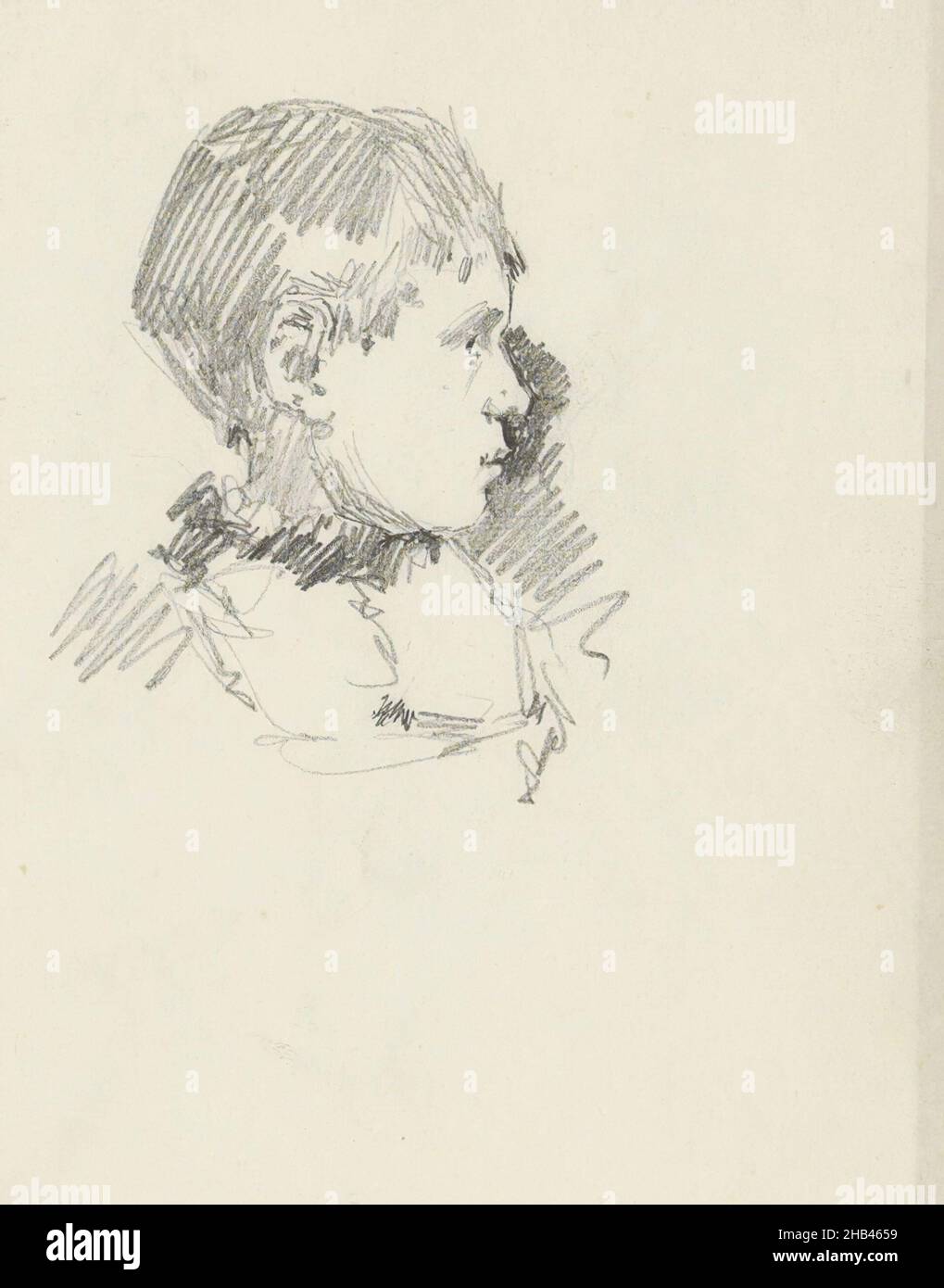 Sheet 62 recto from a sketchbook with 86 pages, Head of a boy ...