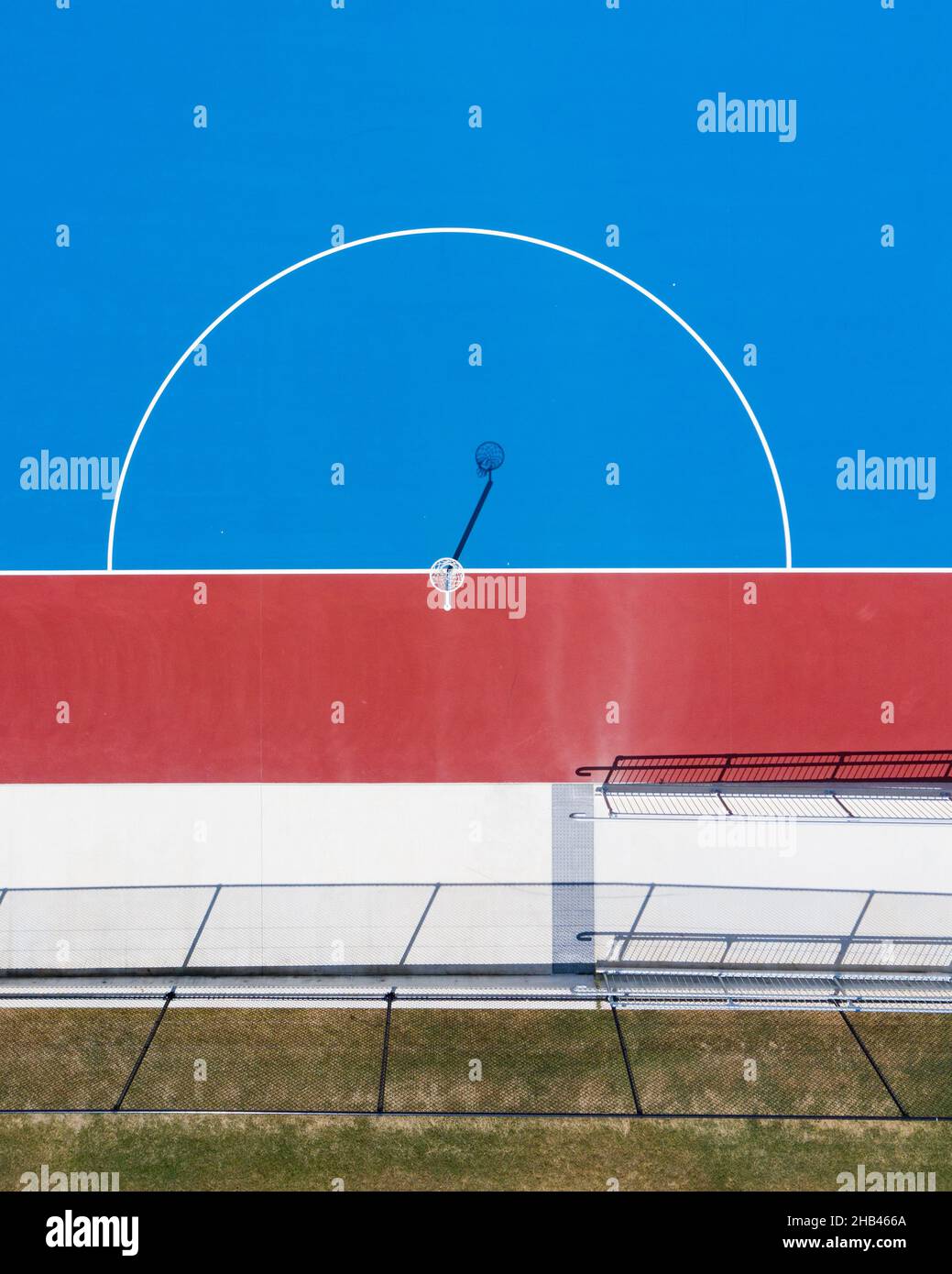 Aerial view of netball and sports courts Stock Photo - Alamy