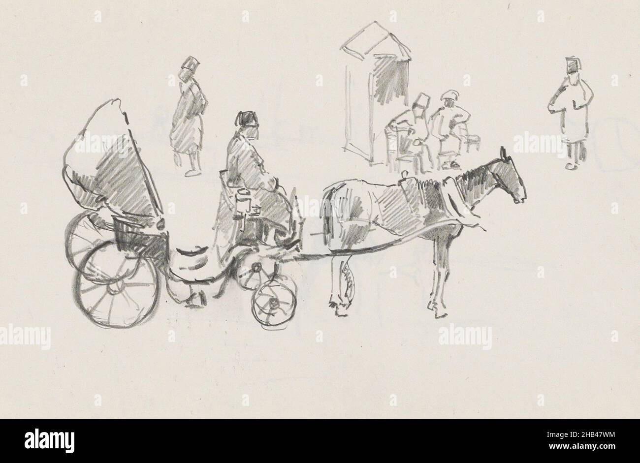 The coachman and figures wear oriental costume. Sheet 32 recto from a ...