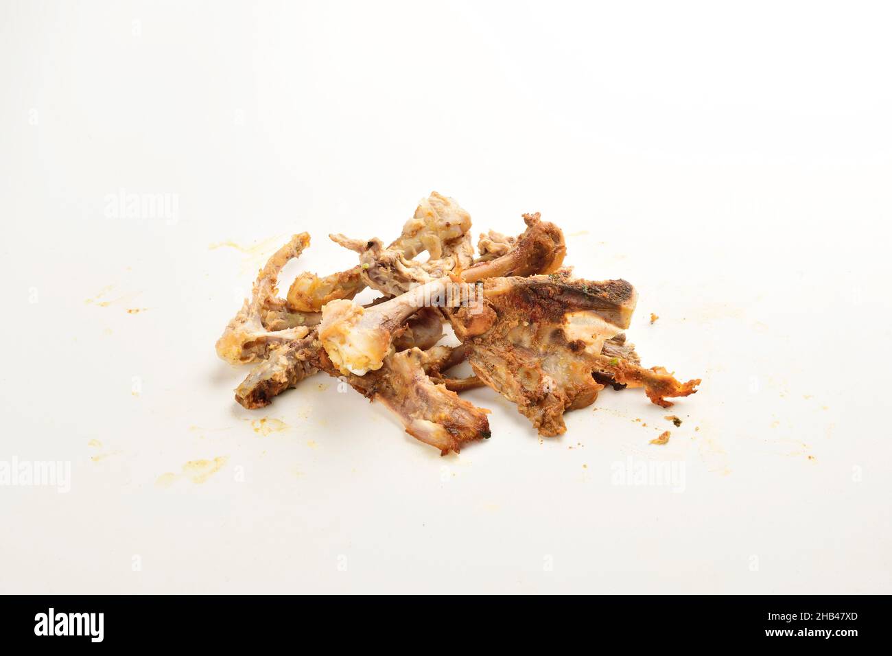 Chicken Bones Isolated on White Background Stock Photo - Alamy