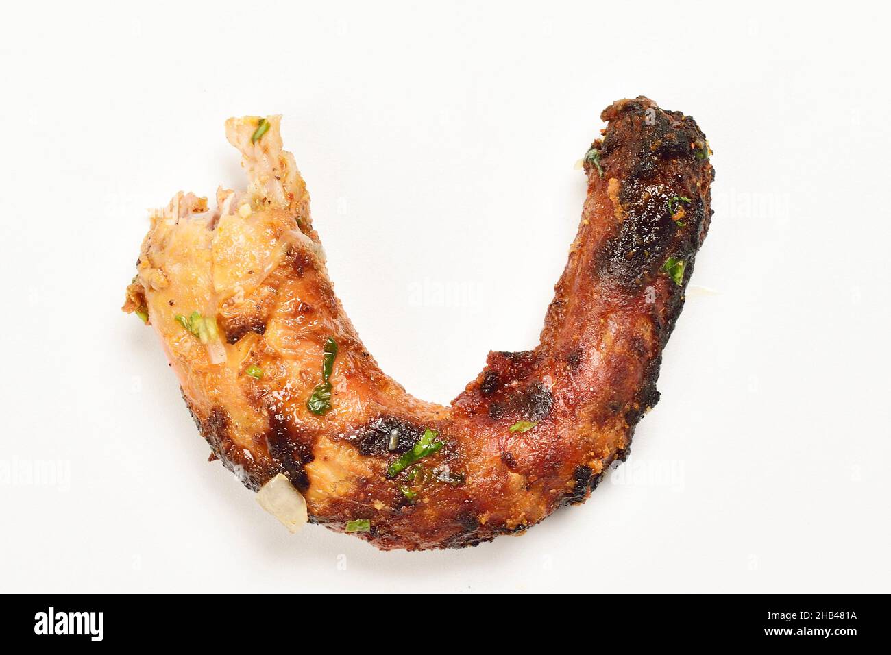 Grilled Chicken Neck Isolated on White Background Stock Photo - Alamy