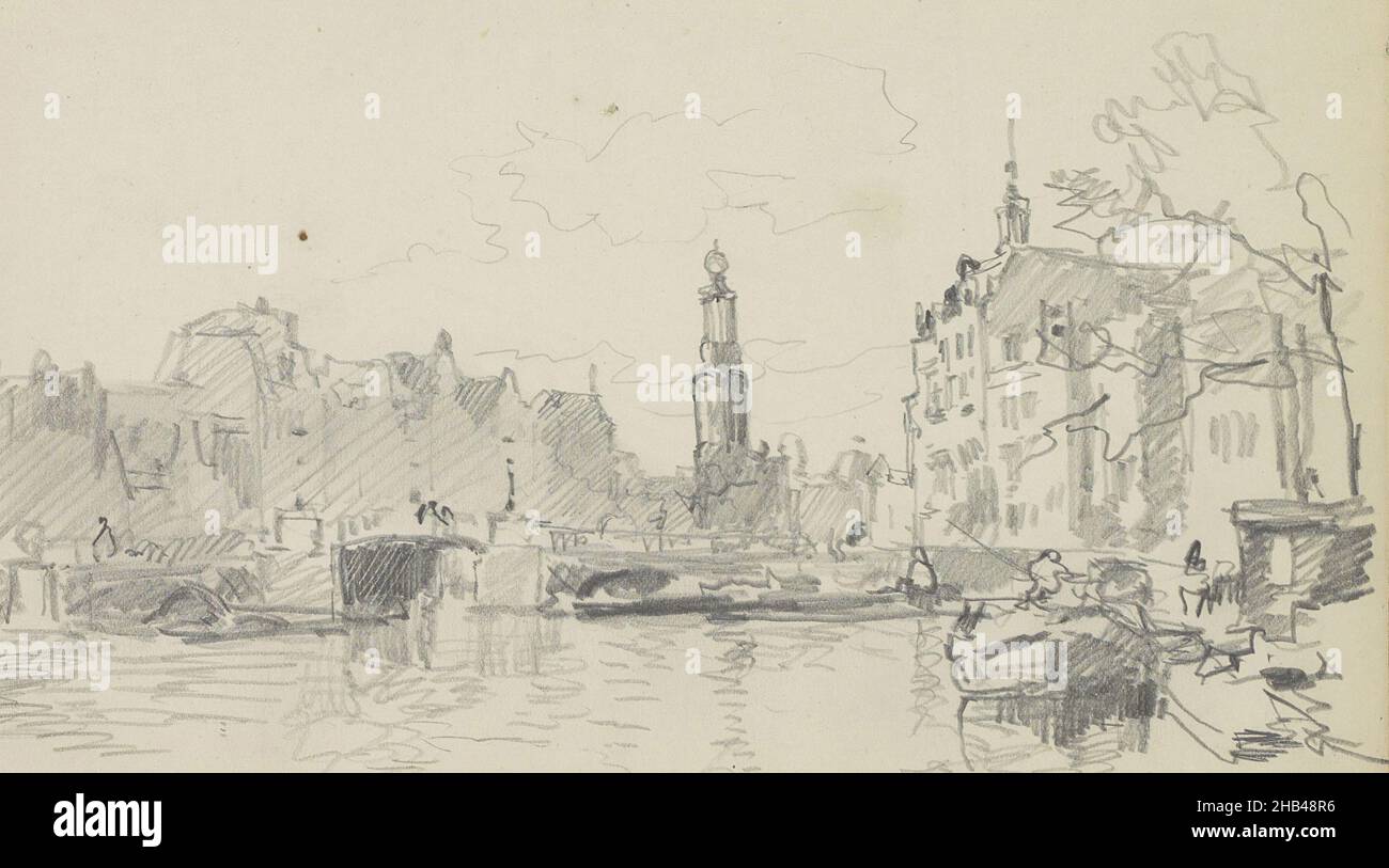 In the background a tower. Sheet 46 recto from a sketchbook with 56 ...