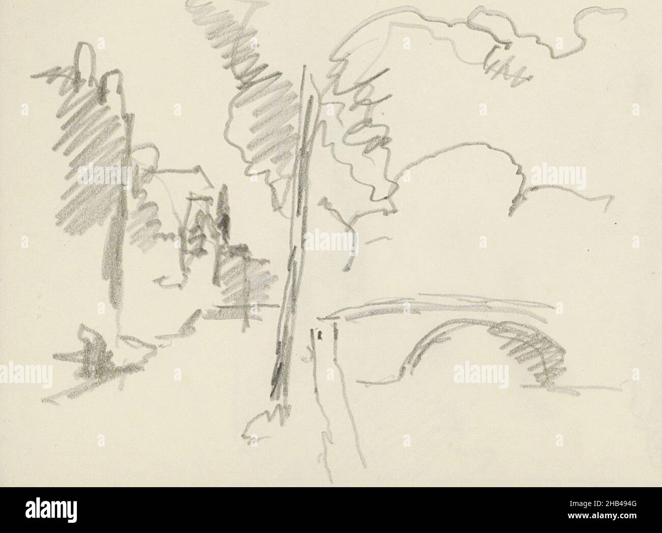 Over the canal a bridge. Sheet 25 recto from a sketchbook with 71 ...