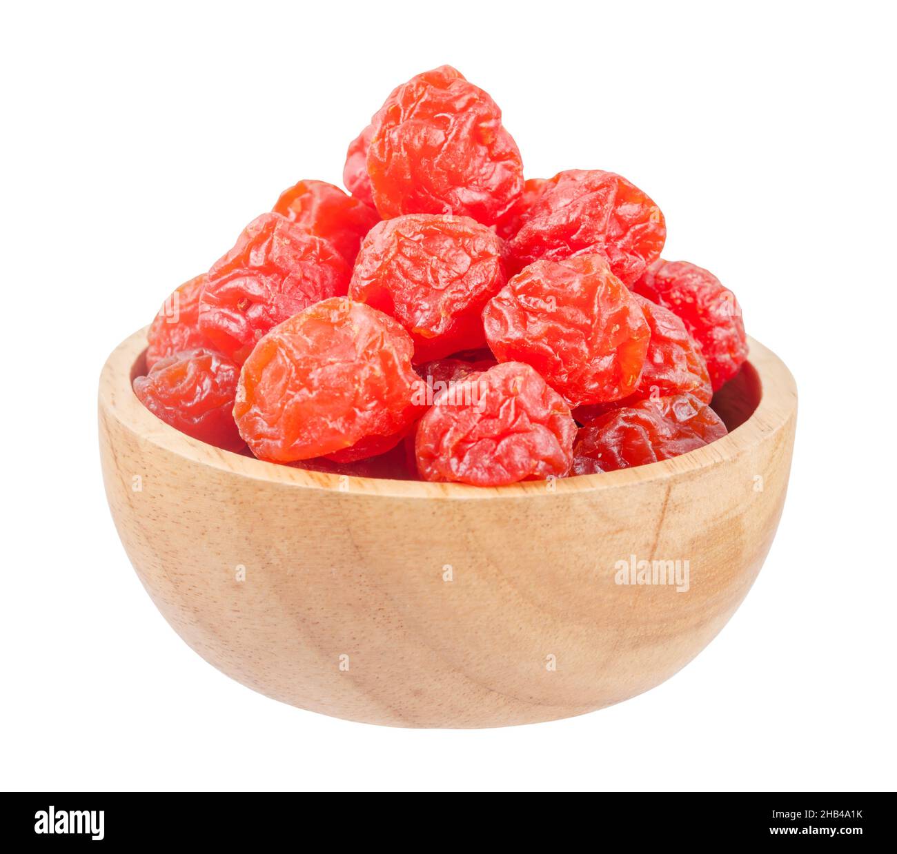 Dried red prunes fruits (Preserved fruits Chinese plum) in wooden bowl ...