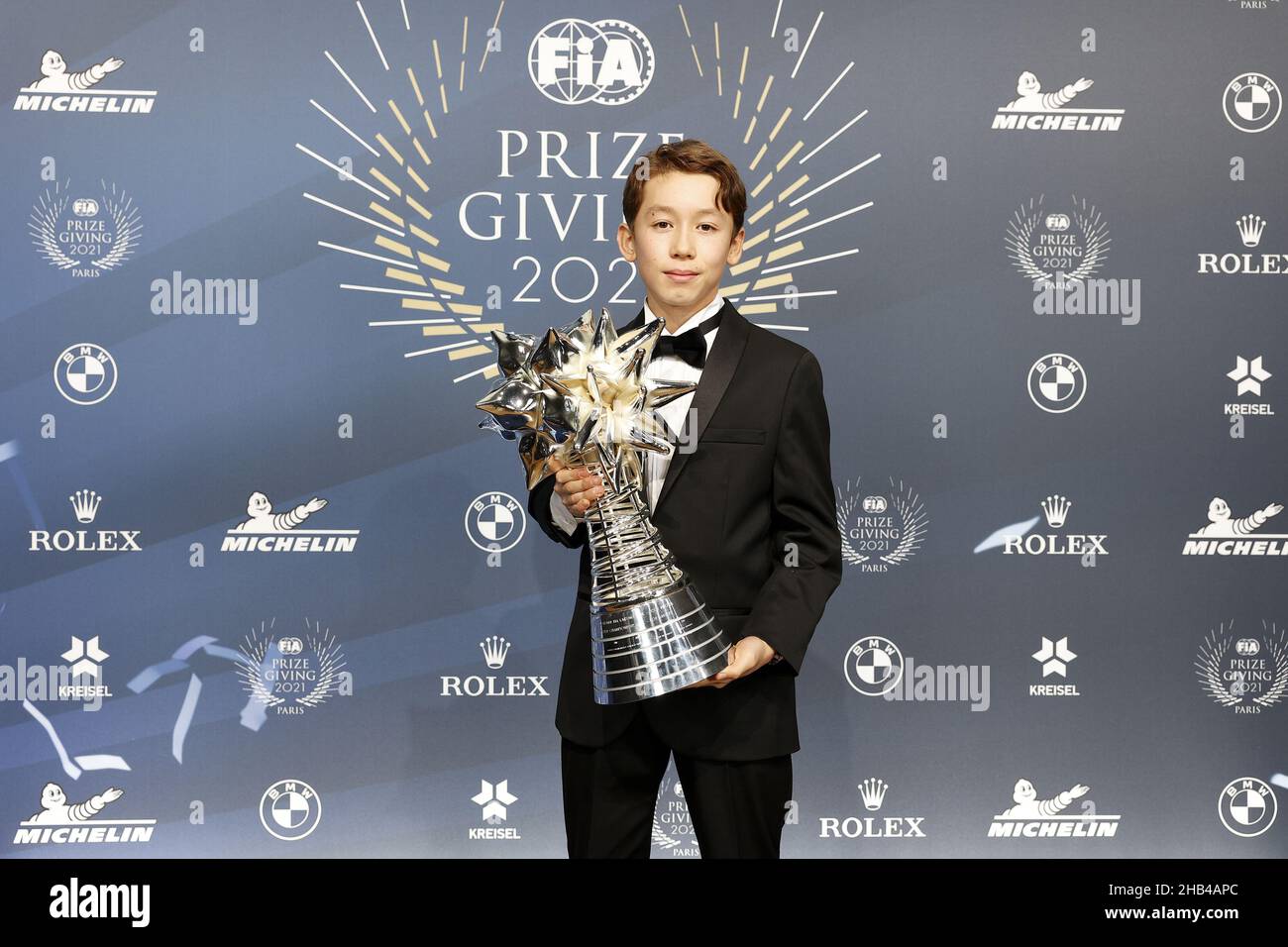 Paris, France. 16th Dec, 2021. Nakamura Kean (jpn), Winner of the FIA Karting World Championship ...