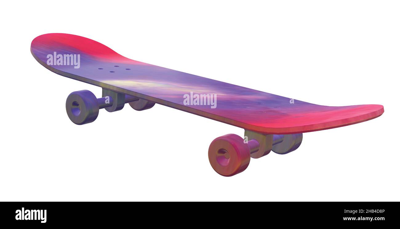 Purple Pink Colored Skateboard Stock Vector Image & Art - Alamy