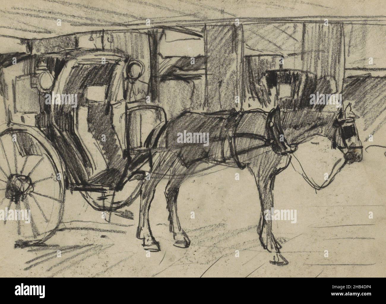 Page 25 from a sketchbook with 29 pages, Coaches under Charing Cross ...