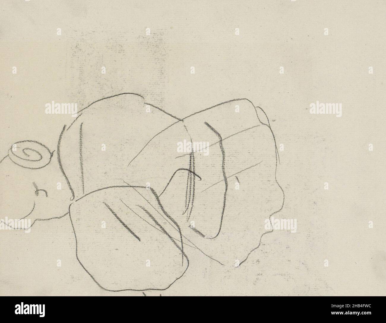 Sheet 16 verso from a sketchbook with 44 sheets, Sitting woman with a ...