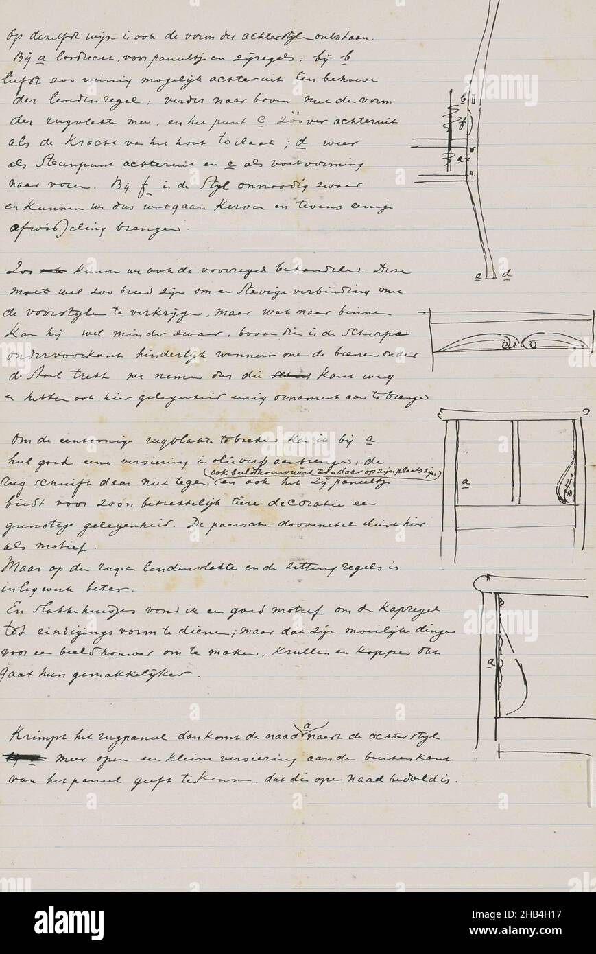 Verso of a loose drawing between the front endpaper and sheet 1 from a ...