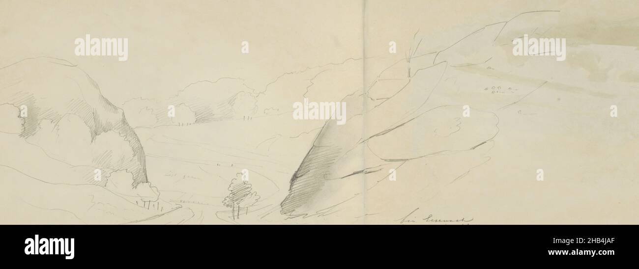 Sheet 5 verso and 6 recto from a sketchbook with 33 sheets, Steep path ...