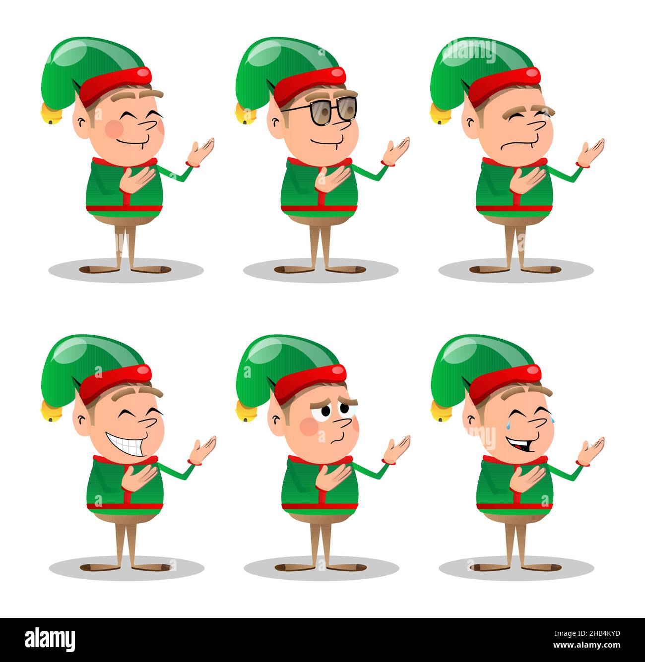 Christmas Elf showing something with both hands, powerful hand gesture ...