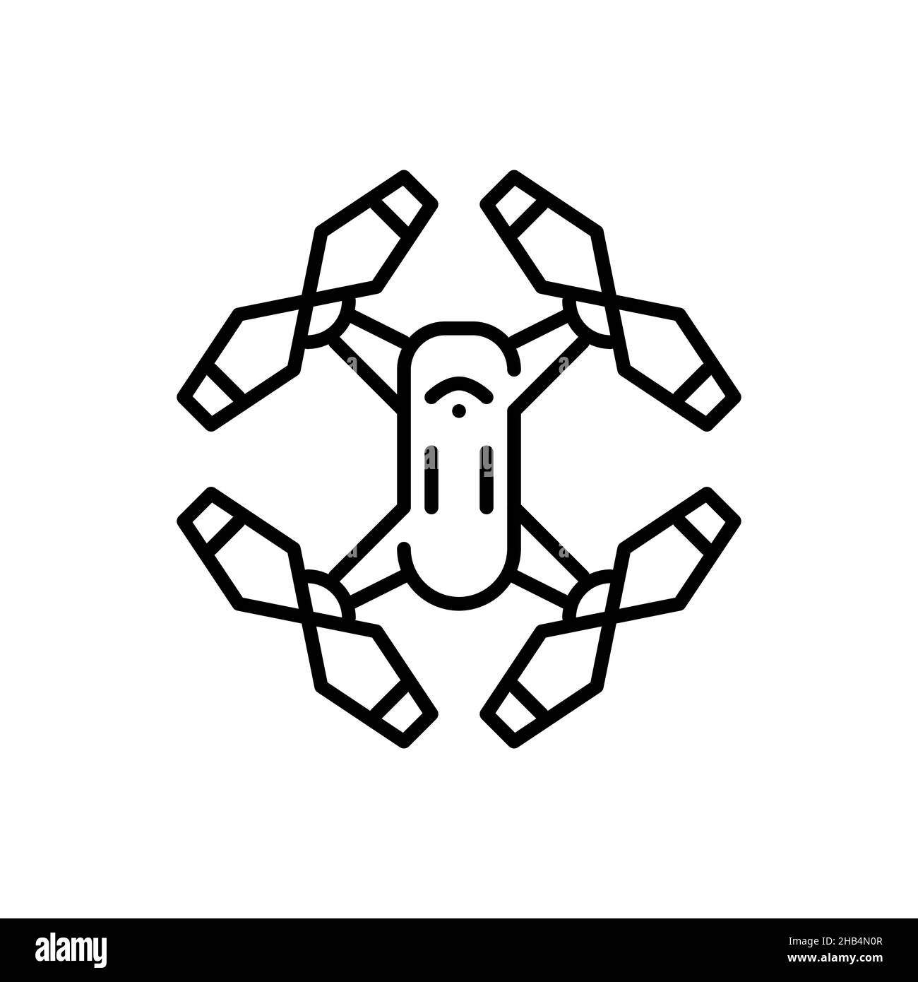 Flying drone top view. Pixel perfect, editable stroke icon Stock Vector ...