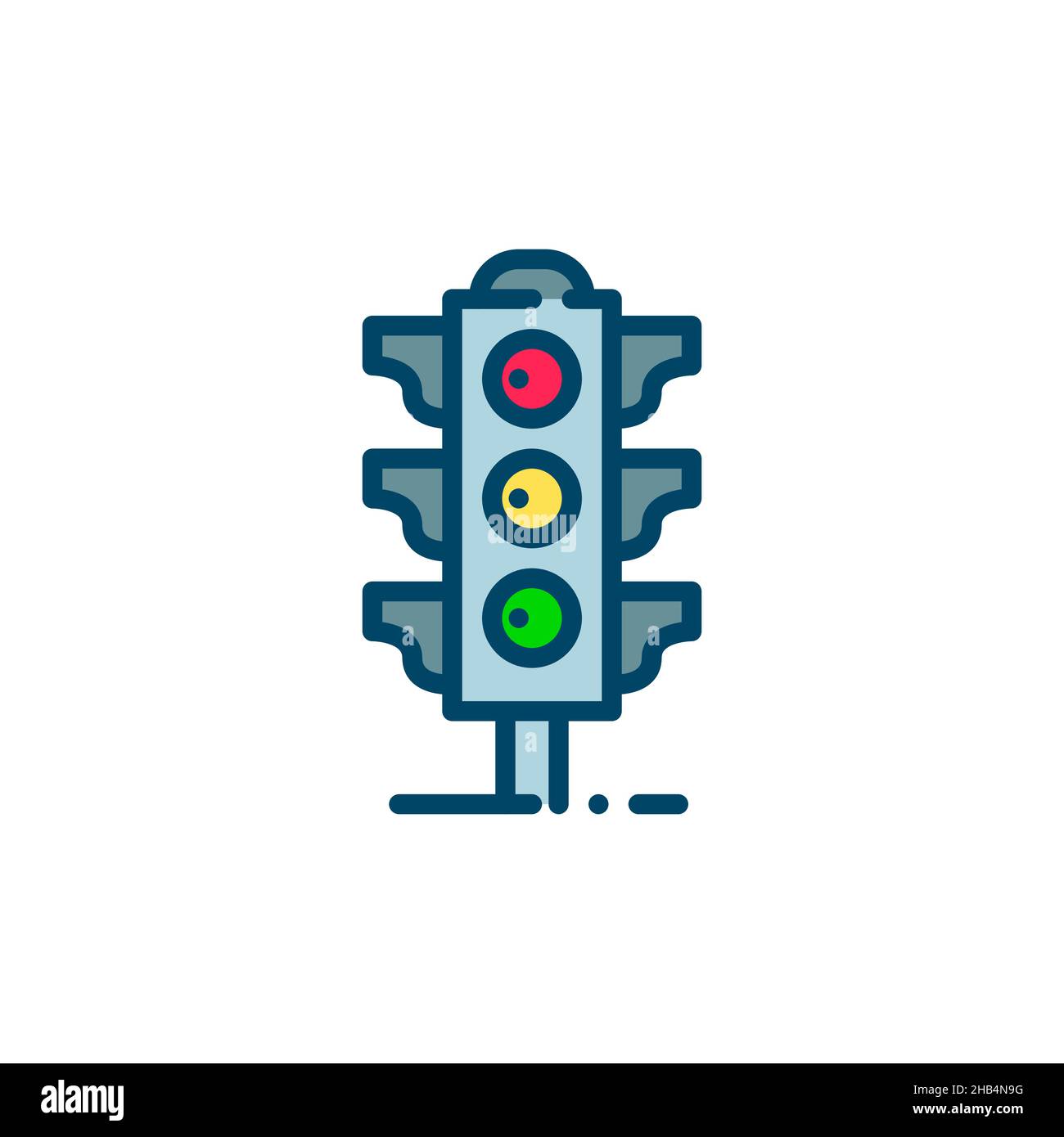 Traffic light road intersection traffic regulation device. Pixel ...