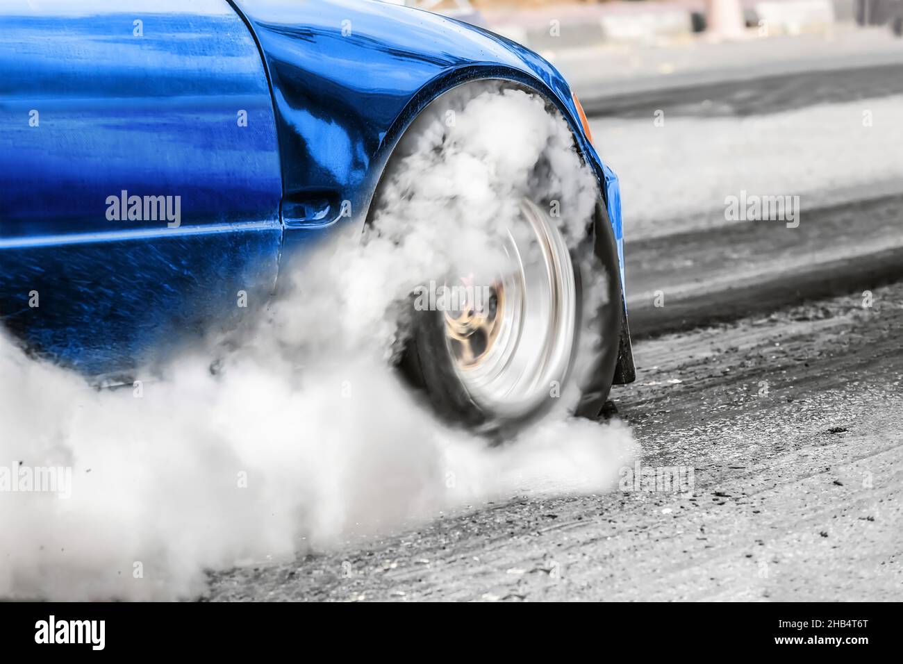 Front wheel drive drag racing car at start line Stock Photo - Alamy