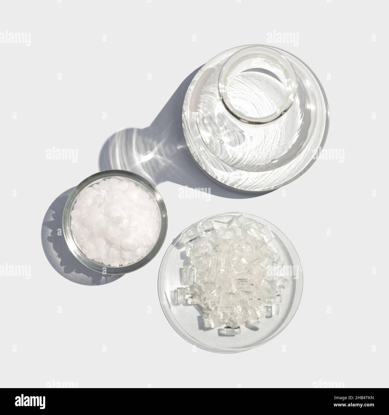 Cetyl esters wax in glass container place next to Sodium Thiosulfate in ...