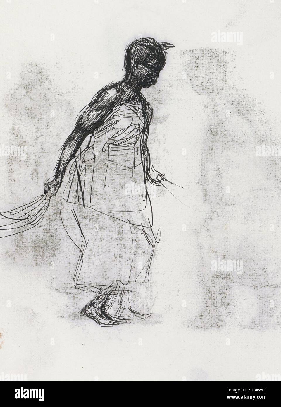 Sheet 15 verso from sketchbook XIII with 25 sheets, African woman ...