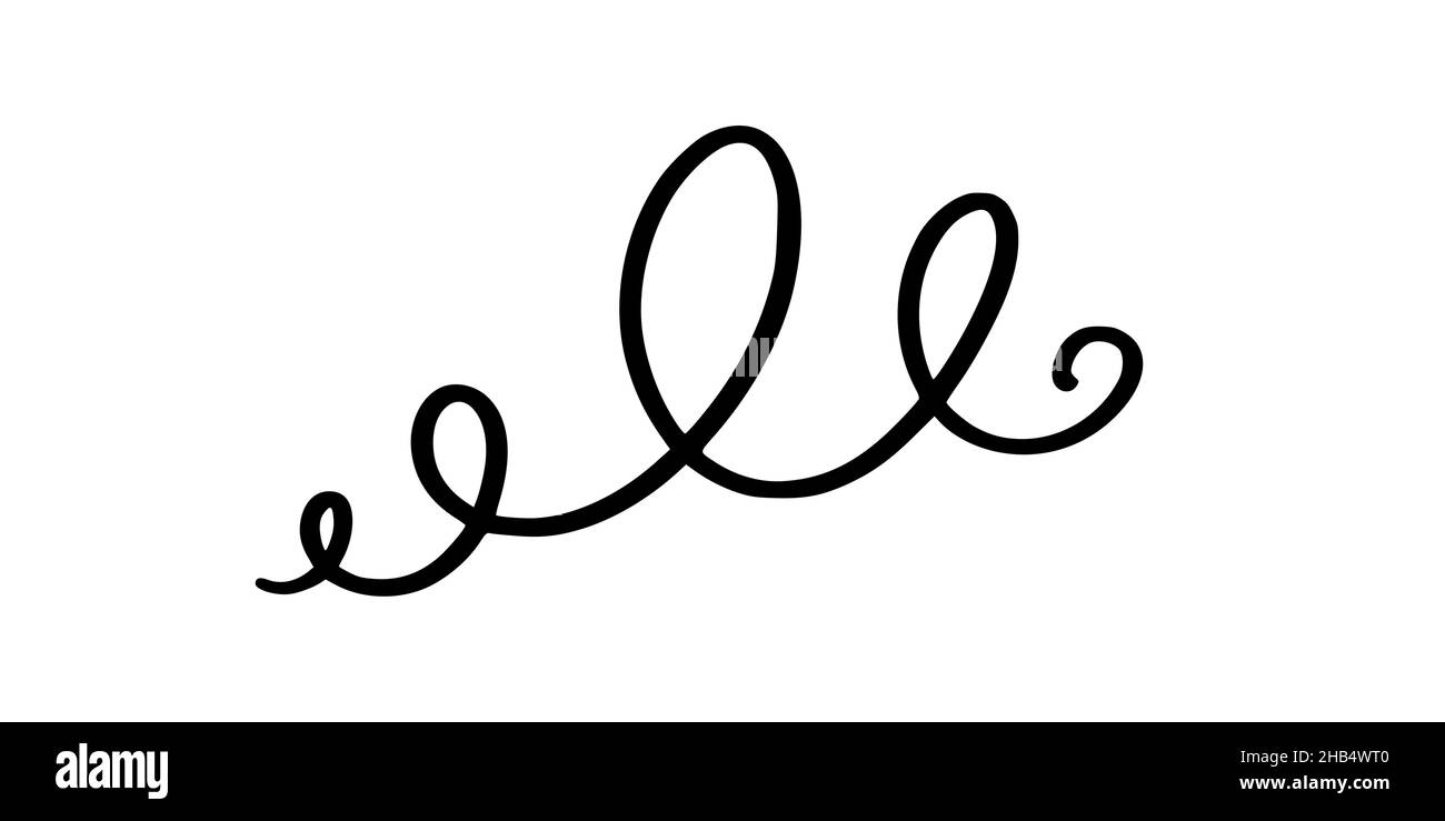 Squiggle and swirl line. Hand drawn calligraphic swirl. Vector ...