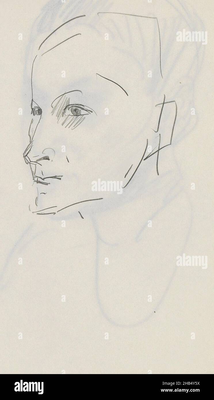 Sheet 34 verso from sketchbook XXVI with 35 sheets, Head, possibly ...