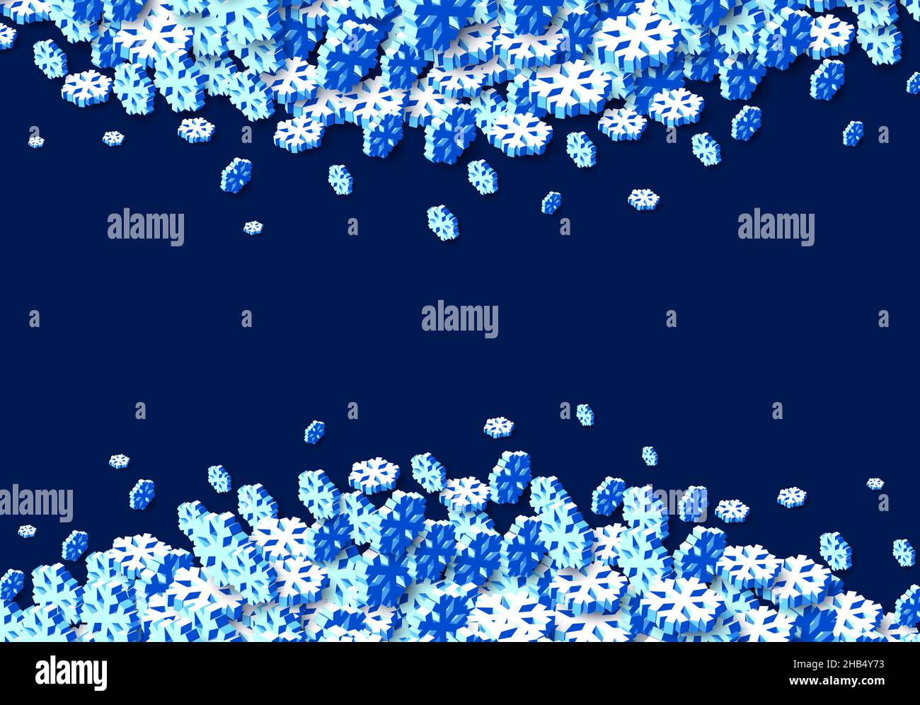 Winter background with snowstorm and sprayed snowflakes for New Years ...