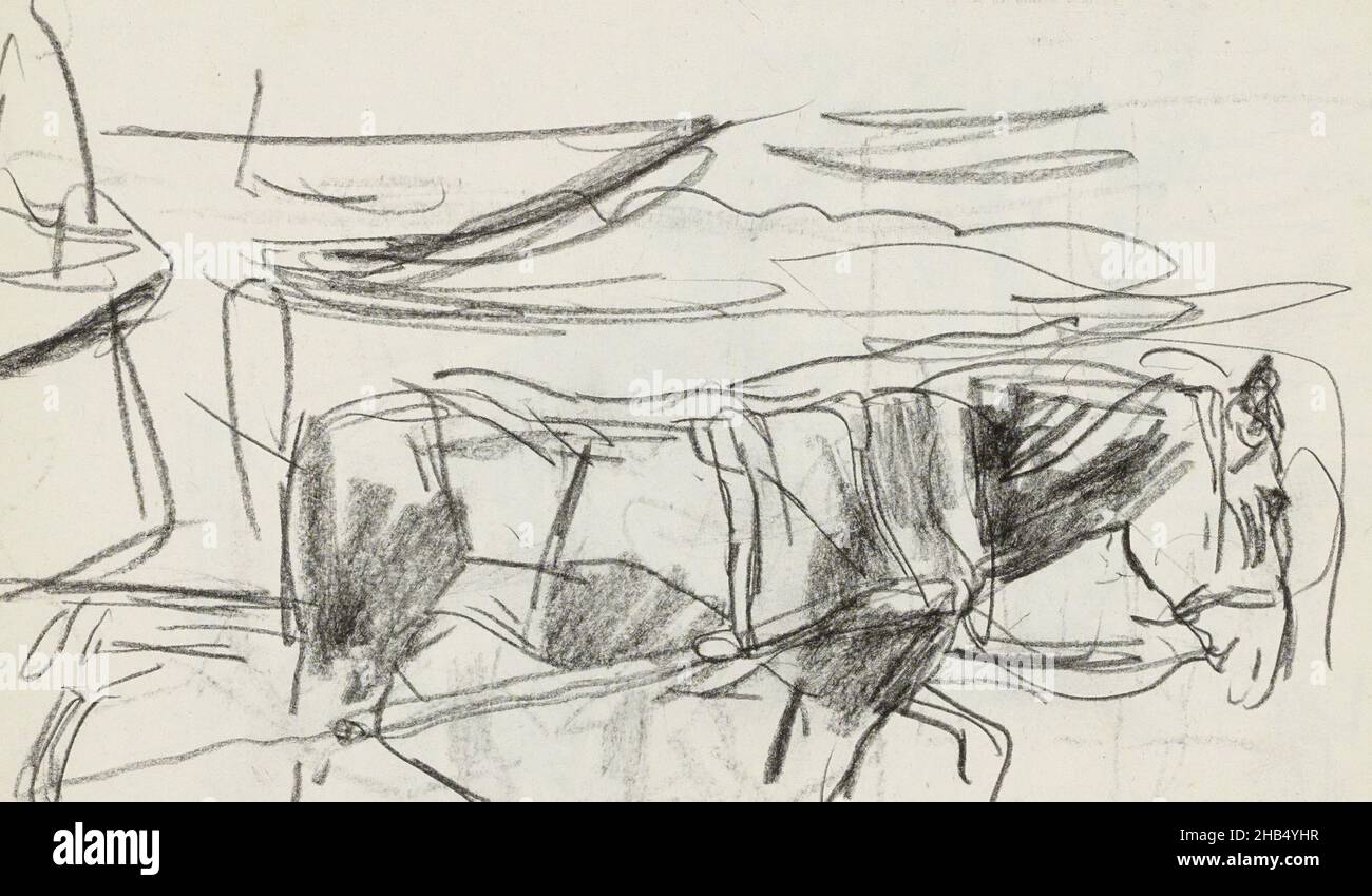 Behind a figure on the buck. Sheet 12 recto from sketchbook XXXVI with ...