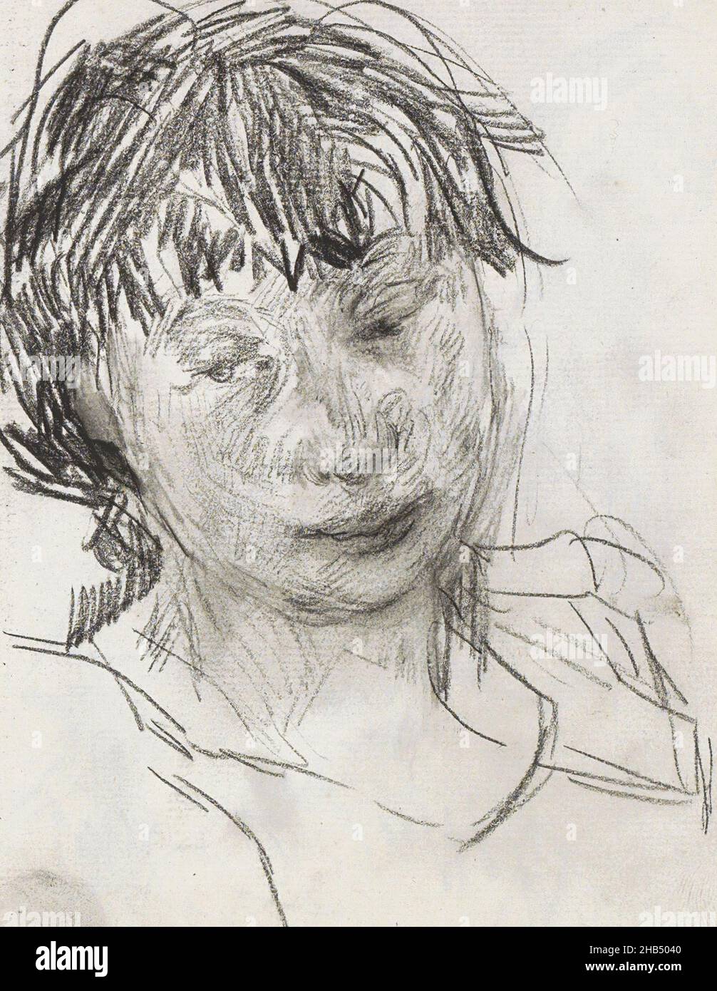 She looks down. Page 41 from sketchbook XLIV with 43 pages., Female ...