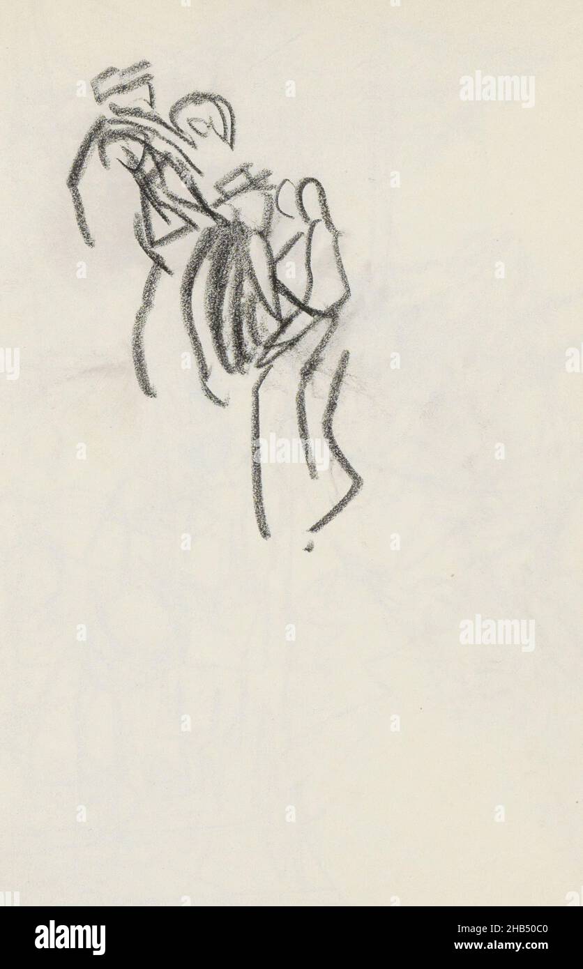 Sheet 28 verso from sketchbook L with 42 sheets, Two dance pairs, Isaac ...