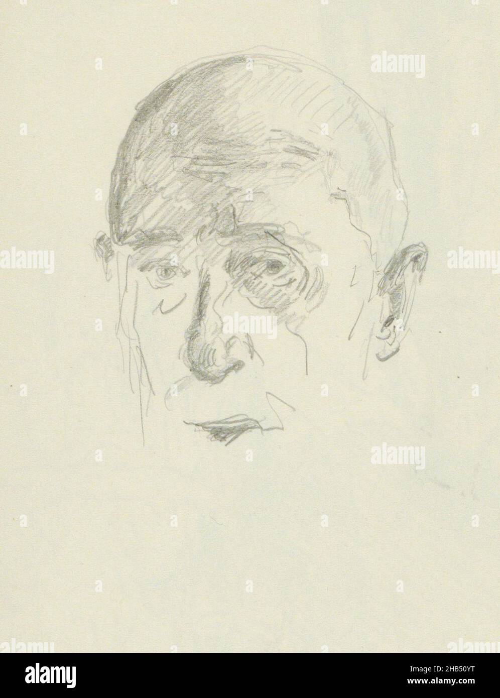 Sheet 5 verso from sketchbook LXI with 20 sheets, Self-portrait of ...