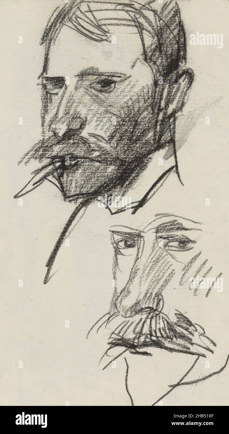 Sheet 6 recto from sketchbook LXII with 28 sheets, Two self-portraits ...