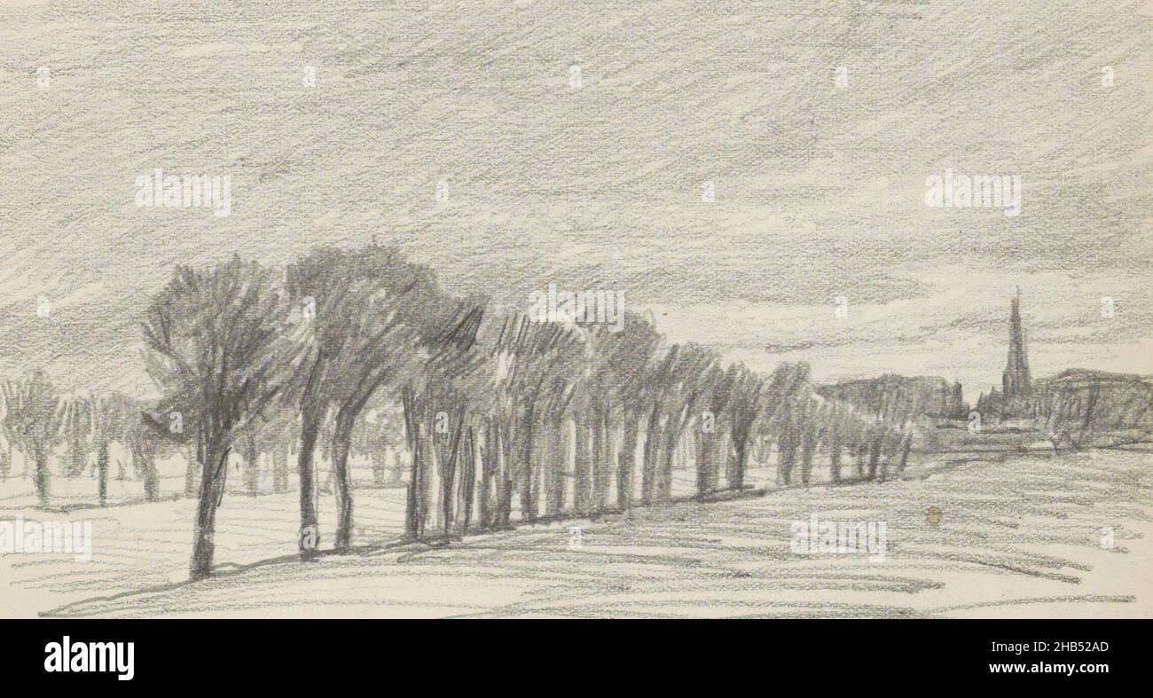 In the foreground meadows and rows of trees. Sheet 17 recto from a ...