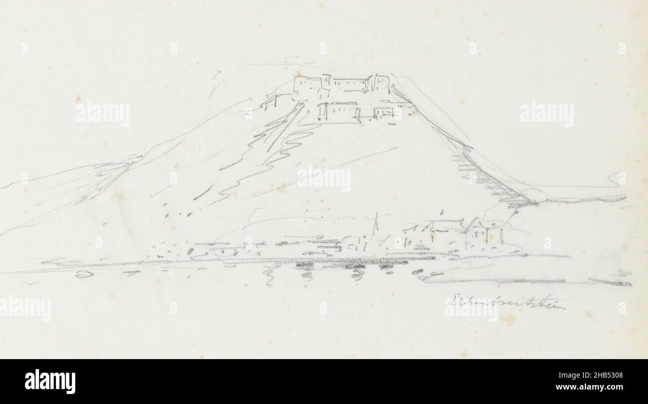 Page 9 recto from a sketchbook with 55 pages, Fort Ehrenbreitstein on ...