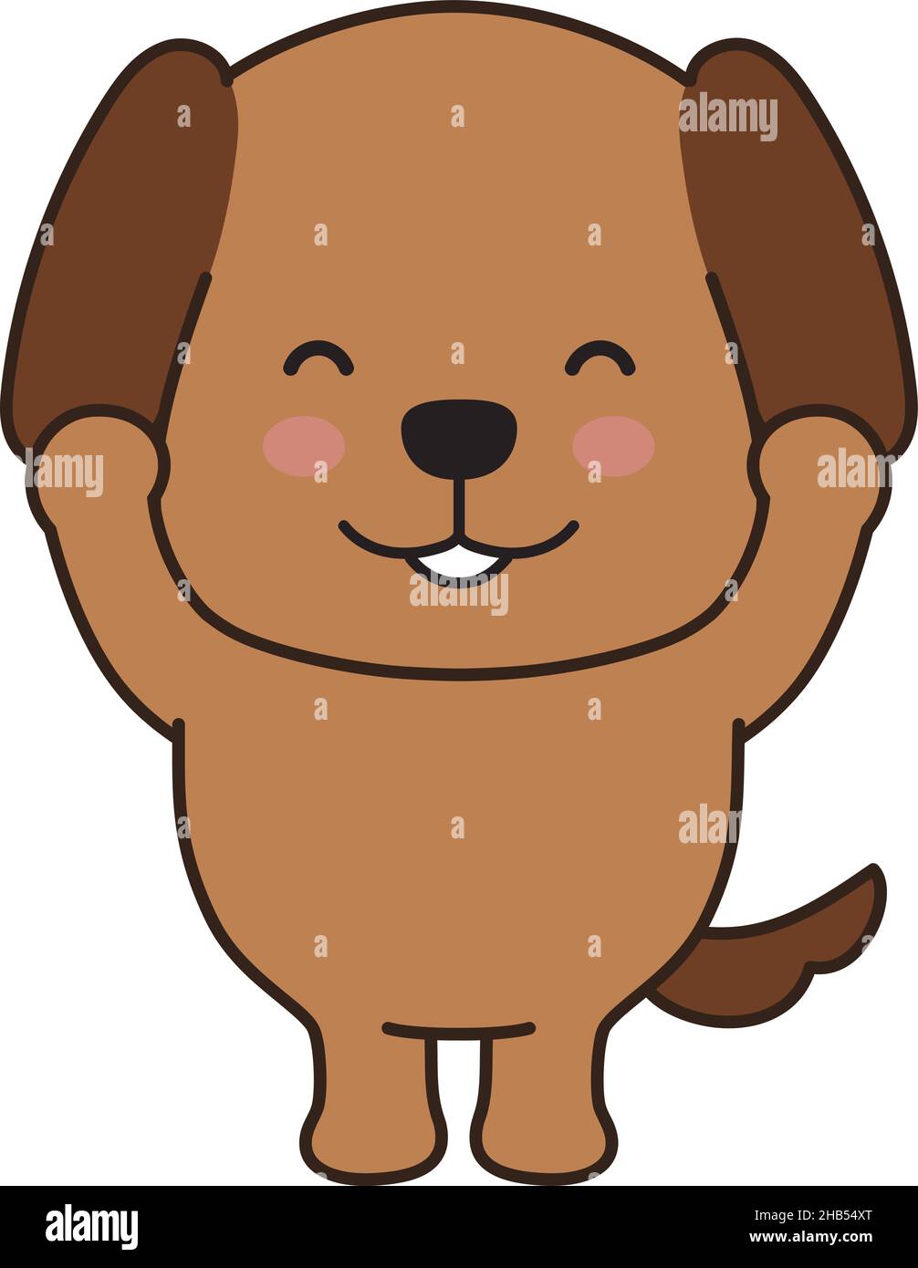 The dog feels great joy. Vector illustration isolated on a white ...