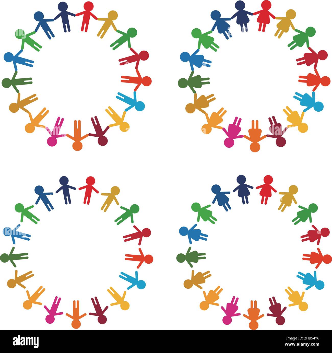 Set of various human-shaped icons inspired by SDGs. Vector illustration ...