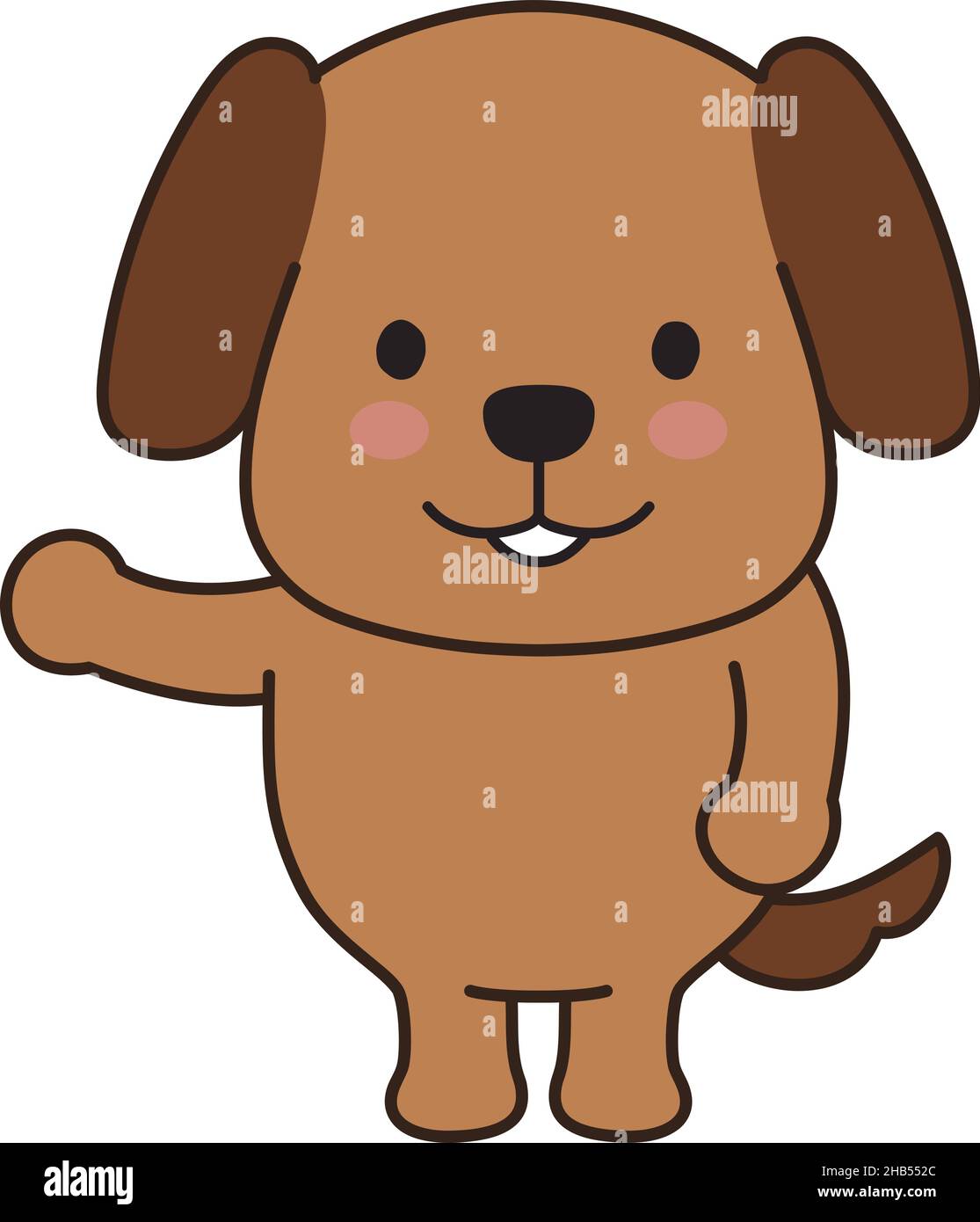 Dog introduces something. Vector illustration isolated on a white ...