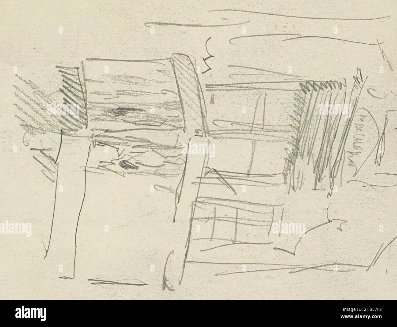 Page 44 from sketchbook XXXVIII with 45 pages., Facade with balcony ...