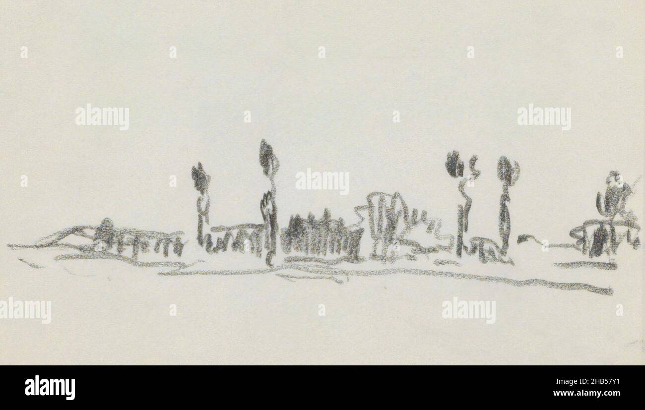 Sheet 20 recto from a sketchbook with 91 sheets, Landscape with trees ...
