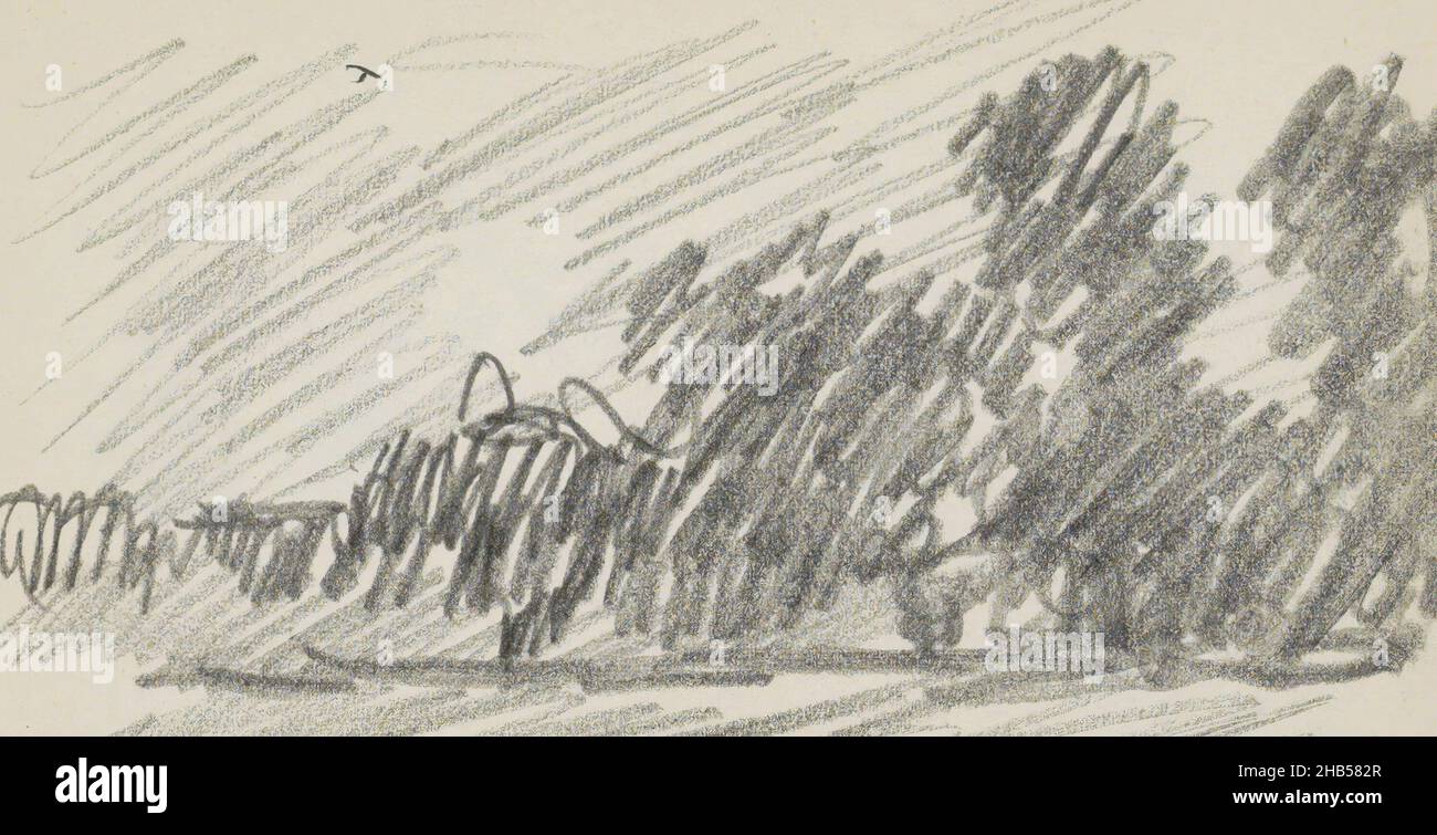 Sheet 22 recto from a sketchbook with 30 sheets, Landscape with trees ...