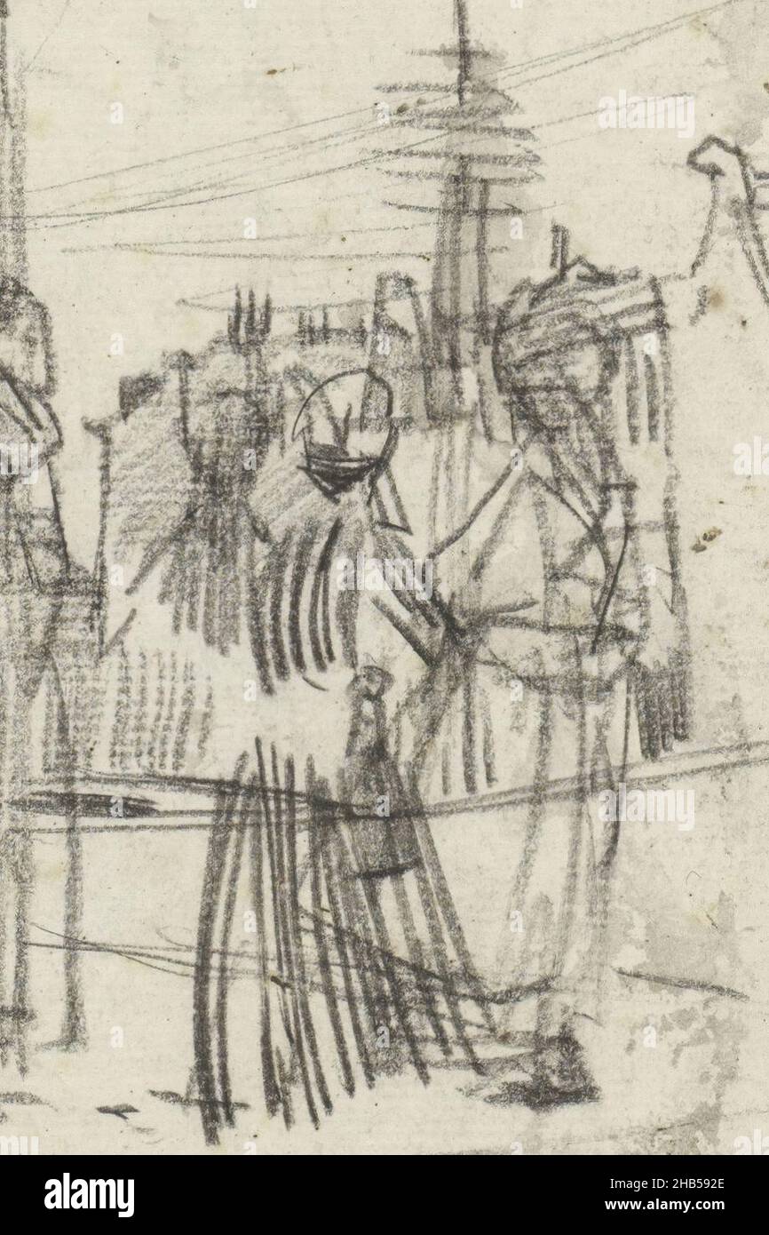 Bridge with figures on the corner of the Spui and the Rokin in ...