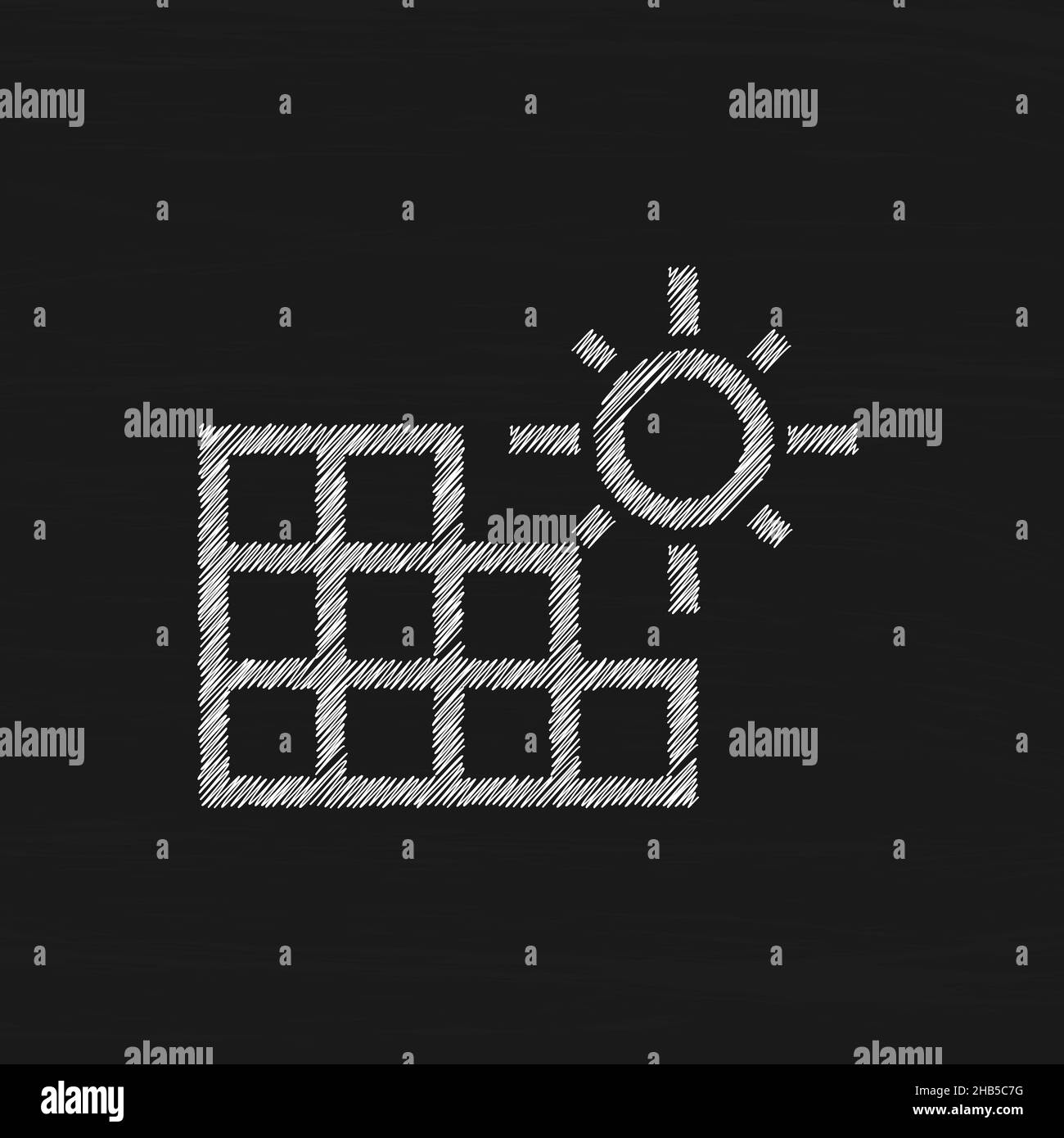 Solar energy sketch vector icon. Solar panels station concept Stock ...