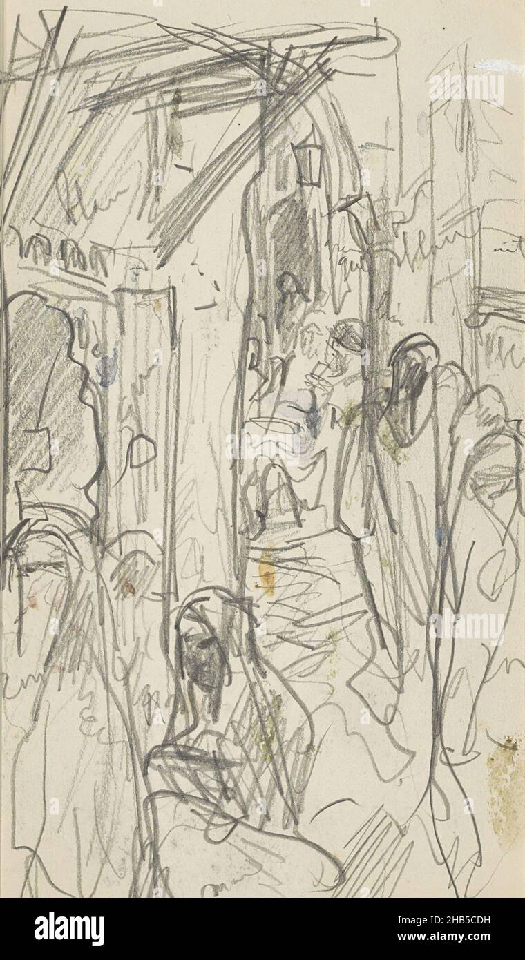 Page 41 from a sketchbook with 31 pages, Street with figures in Biskra., draughtsman: Marius ...