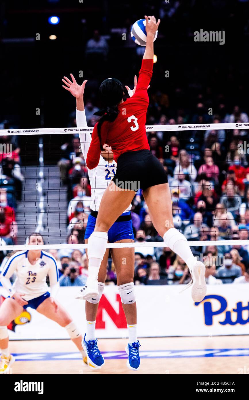 Columbus, Ohio, USA. 17th Dec, 2021. KAYLA CAFFEY (3) hits during the ...