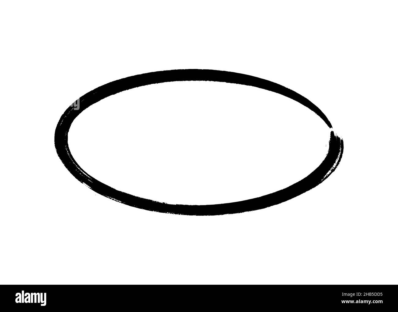 Ink oval frame. Grunge empty black box. Ellipse border. Rubber stamp ...