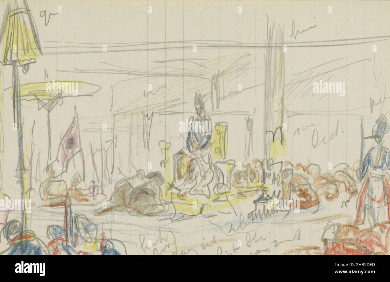 The Sultan of Djokja is seated on a throne. Also a study of dignitaries present at the ceremony ...