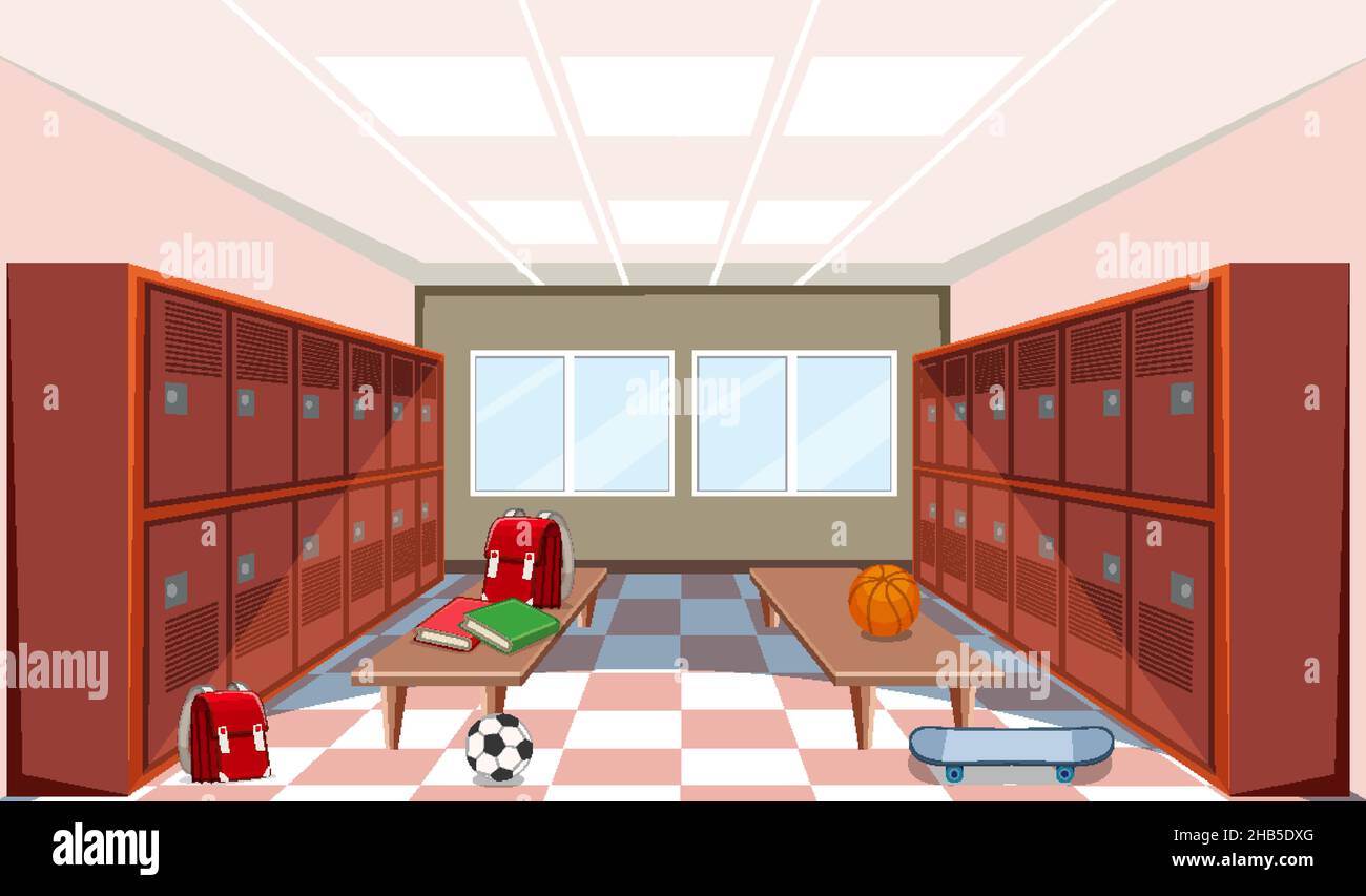 Interior of school locker scene illustration Stock Vector Image & Art ...