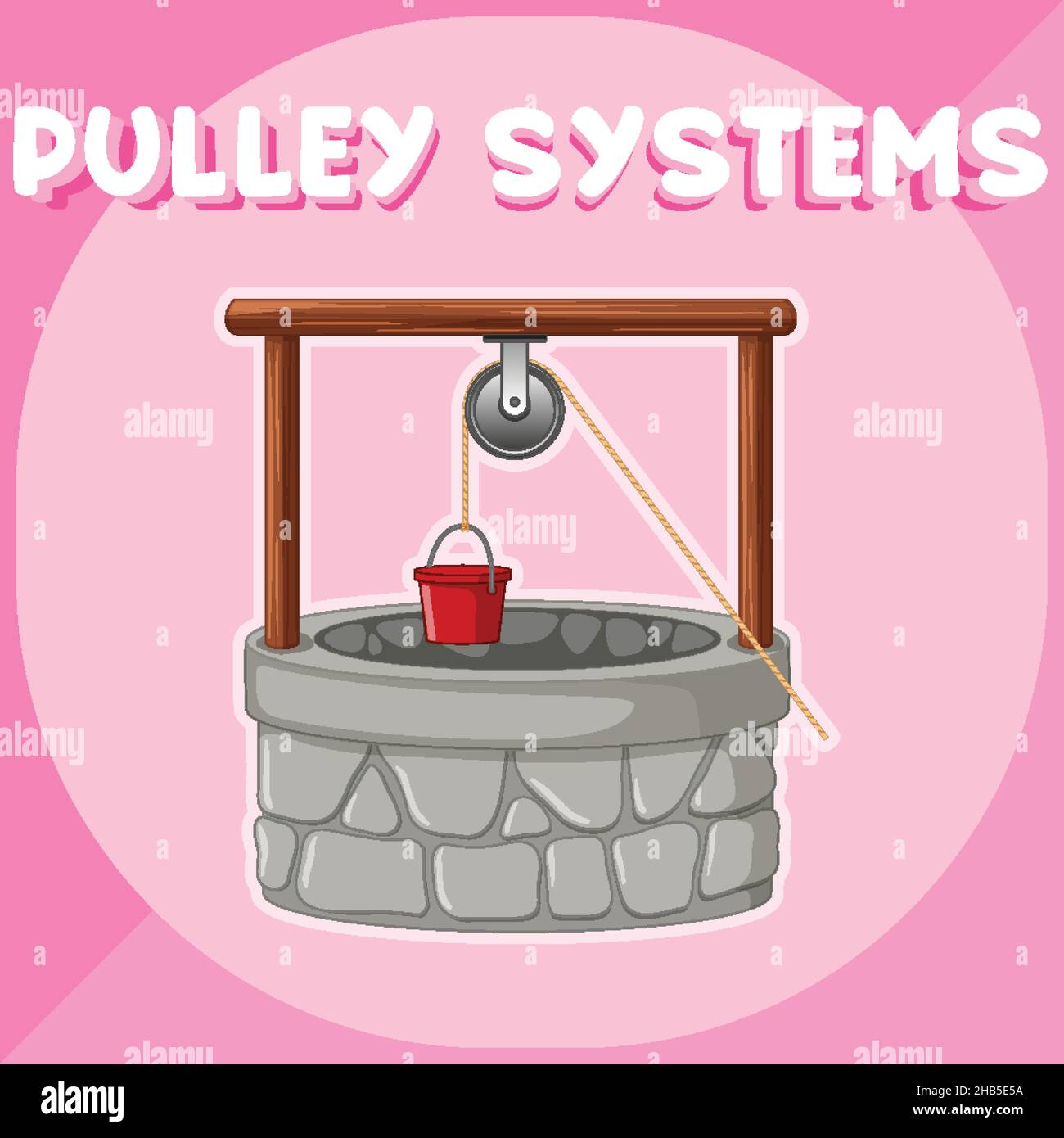 Pulley systems poster with a well illustration Stock Vector Image & Art ...