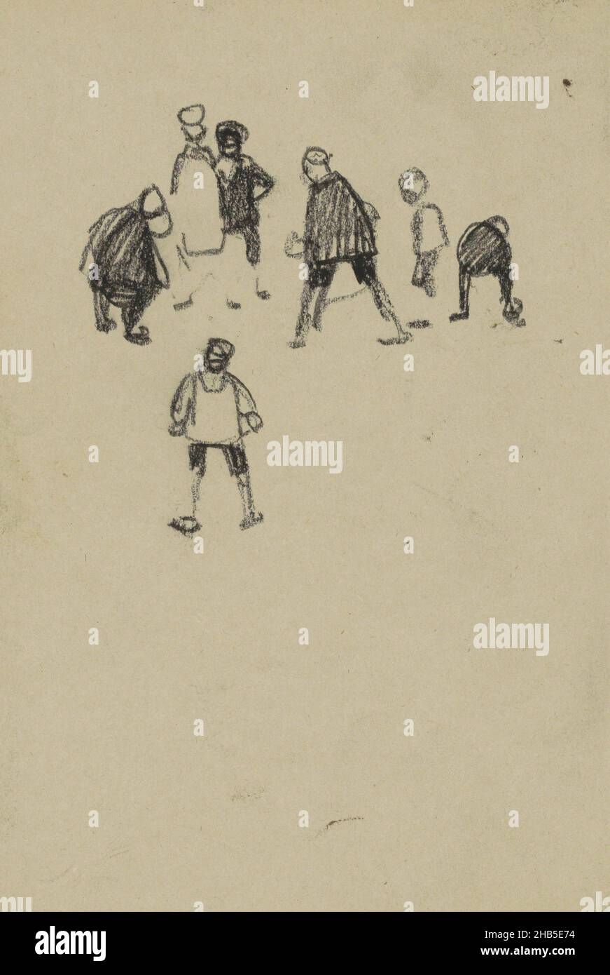 Page 25 from a sketchbook with 24 sheets, Children playing, draughtsman ...