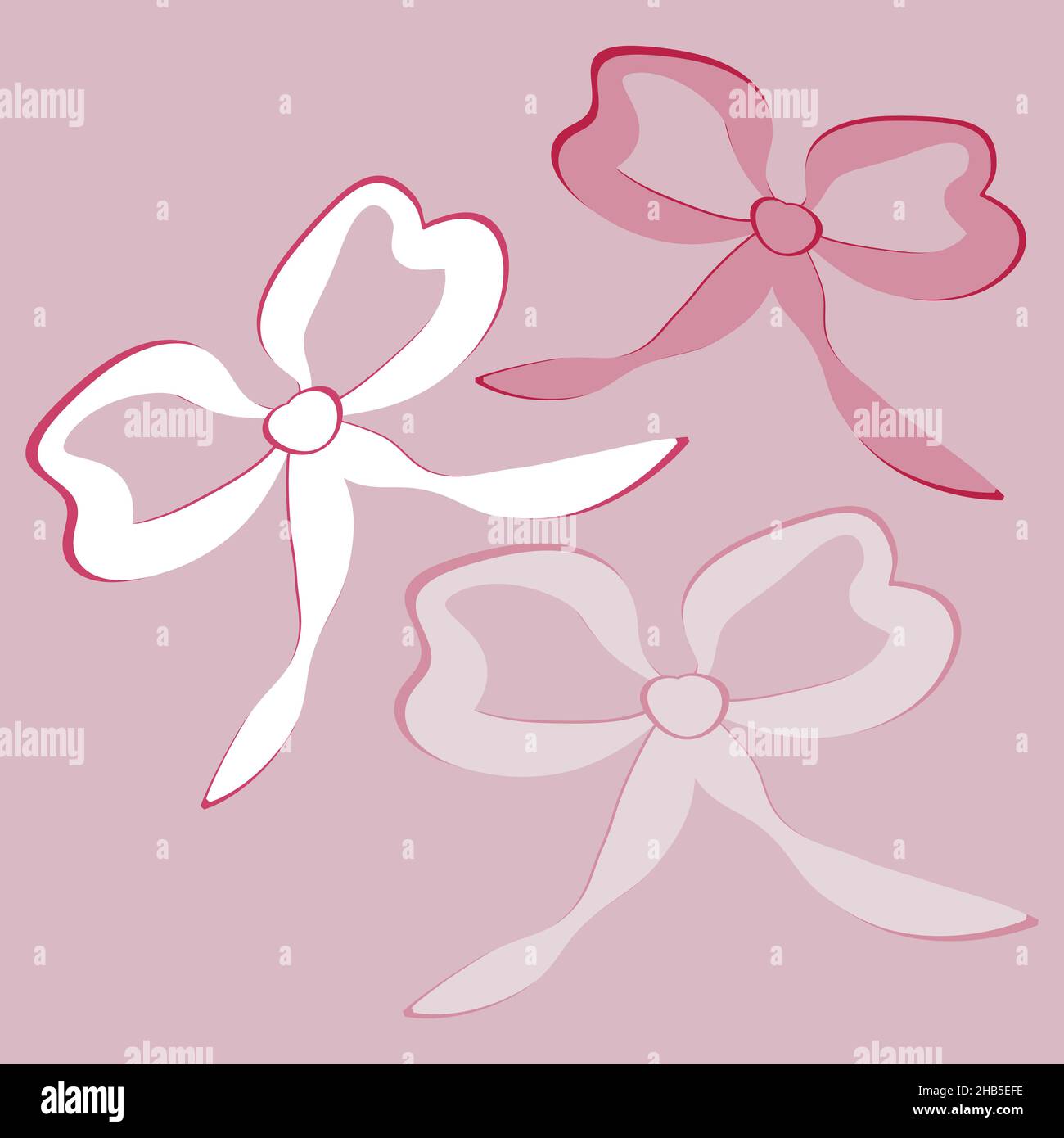 Illustration on a square background - monochromatic bows. Design ...